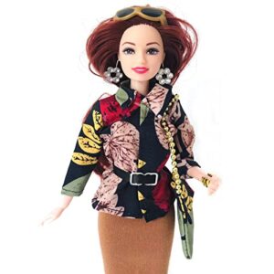 Fashion Dolls Girl Boy 12.5" Fashionistas, 4 Outfits to Mix & Match Accessories Delicate DIY Toys Ages 3-13. Multicolor