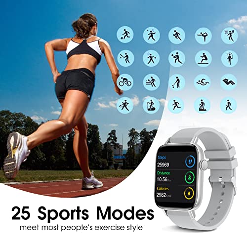 1.9'' Smart Watch Answer Make Call Smartwatch Fitness Tracker for Android Phones, 25 Sport Modes Smart Watch for iPhone Compatible with Heart Rate Monitor SpO2 Sleep Step Counter for Men Women Teens