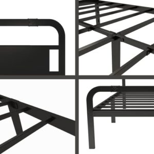 Emiosmt California King Bed Frames with Headboard and Footboard 14 Inch Tall,Heavy Duty 2500lbs Steel Slat Support Metal Platform,No Box Spring Needed,Easy Assembly,Square Tube,Cal King Frame