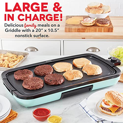 DASH Deluxe Everyday Electric Griddle with Dishwasher Safe Removable Nonstick Cooking Plate & Mini Maker Electric Round Griddle for Individual Pancakes, Cookies, Eggs & other on the go Breakfast