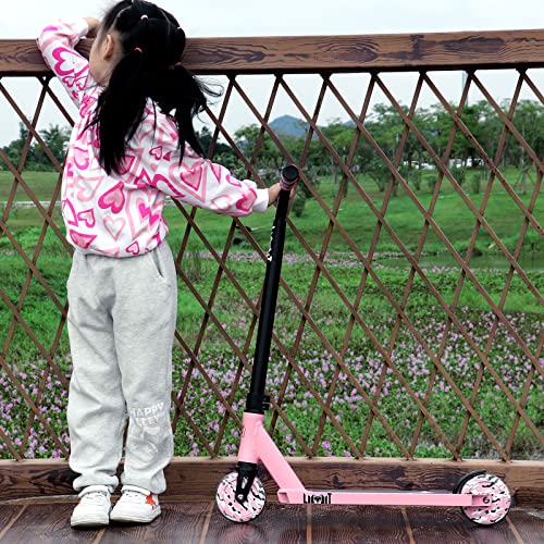 Limit LMT68 Mini Pro Kick Stunt Scooter-Short and Small Freestyle Trick Scooters for Kids Ages 5 Years and Up-Professional Complete BMX Scooter Perfect for Beginners Children Boys and Girls Gifts Pink