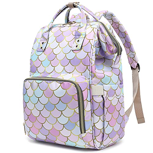 Yusudan Mermaid Laptop Backpack for Womens Girls, College Backpacks School Bag Bookbag 15.6 Inch Computer Backpack