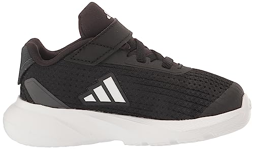 adidas Kids Duramo SL Elastic Lace Sneaker, Core Black/White/Carbon, 9 US Unisex Toddler