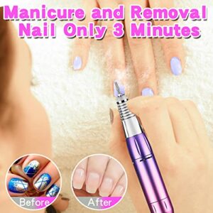 Professional 35000 RPM Nail Drill , Rechargeable Electric Nail File Machine E File for Acrylic Nails Gel Polishing Removing, Portable Cordless Efile with Bits Kit for Manicure Salon Home Pink