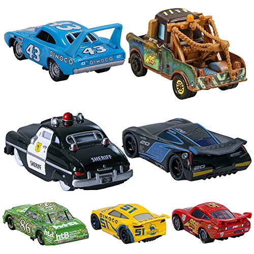 7PCS Car Toys 2 3 Cruz Sheriff The King Jackson Car Diecast Toy Set for Kids Boys