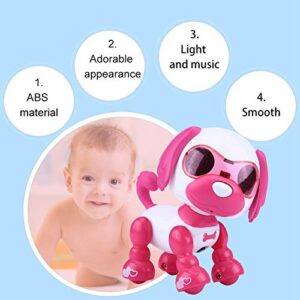 Vbestlife Smart Kids Interactive Walking Sound Puppy,Robot Dog Pet Toy, LED Record Educational Gift (Rose Red)