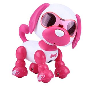 Vbestlife Smart Kids Interactive Walking Sound Puppy,Robot Dog Pet Toy, LED Record Educational Gift (Rose Red)