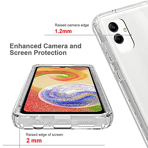 Dzxouui for Samsung Galaxy A04 Case, Samsung Galaxy A02 Case, Cute Crystal TPU Bumper Shockproof Protective Phone Case Cover with [2 Pack] Screen Protector, Clear