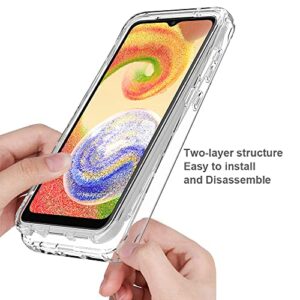 Dzxouui for Samsung Galaxy A04 Case, Samsung Galaxy A02 Case, Cute Crystal TPU Bumper Shockproof Protective Phone Case Cover with [2 Pack] Screen Protector, Clear