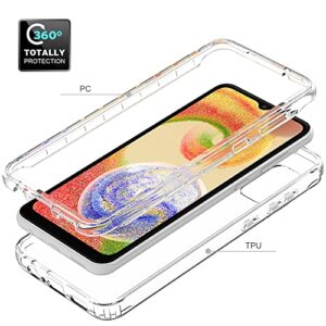 Dzxouui for Samsung Galaxy A04 Case, Samsung Galaxy A02 Case, Cute Crystal TPU Bumper Shockproof Protective Phone Case Cover with [2 Pack] Screen Protector, Clear