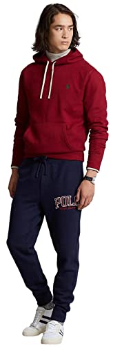 Polo Ralph Lauren Mens Cabin Fleece Hoodied Sweatshirt (XL, Redwine) Red Wine, X-Large