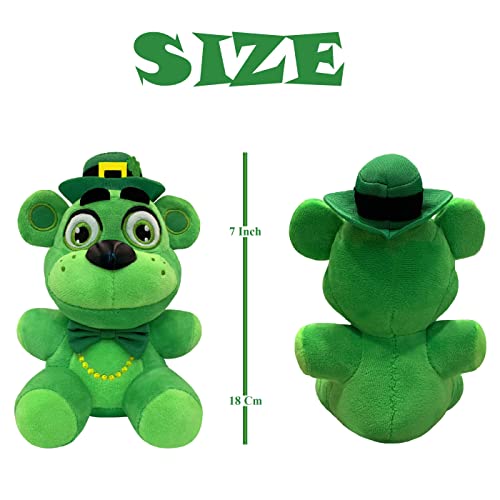 VNKVTL: Shamrock Freddy Plush - Freddys Plushies | Kids Toys Stuffed Animals - Toy Freddy Plush | Stuff Animals for Boys - Plush Birthday Gift for Kids | 7 Inches.