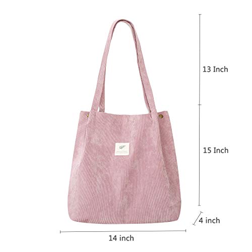 Suyfhdc Corduroy Tote Bag for Women-Gym Bag with Inner Pockets Big Capacity Casual Handbags for Work Shopping