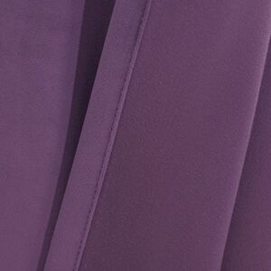 Royal Hotel Bedding Velvet Blackout Curtain Panels Top Rod Pocket Heavyeight, Solid Panels Soft Velvet Window Drapes, Set of 2 Pieces, 63 inches Long Curtains, Velvet Purple