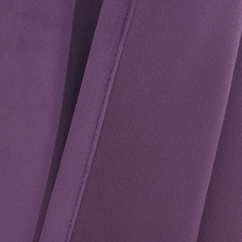 Royal Hotel Bedding Velvet Blackout Curtain Panels Top Rod Pocket Heavyeight, Solid Panels Soft Velvet Window Drapes, Set of 2 Pieces, 63 inches Long Curtains, Velvet Purple