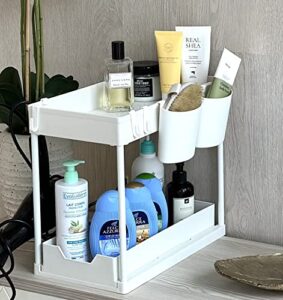 2 tier storage organizer multi-purpose under cabinet bathroom under sink organizers and storage white under sink storage for bathroom kitchen