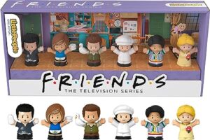 little people collector friends tv series special edition figure set for adults & fans, 6 characters in a display gift package