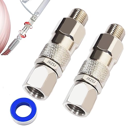 JXZSJ 1/4-Inch Stainless Steel Airless High Pressure Spray Gun Swivel Joint for Graco Paint Sprayers Spray Gun Hose Swivel Joint(2 Pack)