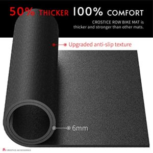 Crostice Bike Trainer Mat Accessories Compatible with Peloton Rower, Double Mats Compatible with Concept 2 Rowing Machine for Cycling Home Gym