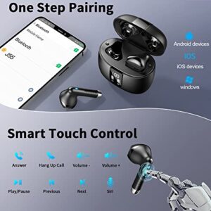 Wireless Earbuds Bluetooth 5.3 Headphones 56H Playtime Bluetooth Earbuds with LED Display Charging Case Deep Bass Noise Cancelling Ear buds With ENC Mic Earphones in Ear IP7 Waterproof for Android iOS