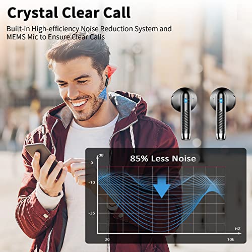 Wireless Earbuds Bluetooth 5.3 Headphones 56H Playtime Bluetooth Earbuds with LED Display Charging Case Deep Bass Noise Cancelling Ear buds With ENC Mic Earphones in Ear IP7 Waterproof for Android iOS