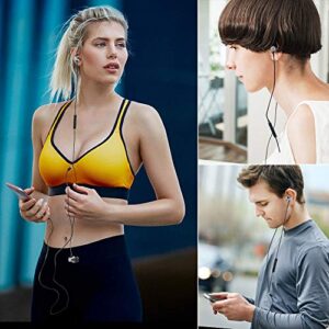 HOISTAC Wired Earbuds with Microphone, in-Ear Headphones, 3.5mm Extra Bass Earbud Headphones, Memory Foam, Custom Earbuds (S/M/L), Compatible with iPhone, iPad, Android, Laptop, MP3