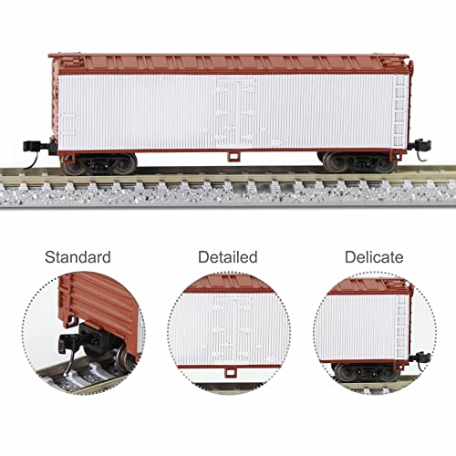 C15016 N Scale Reefer Car Wagon Wooden Side 1:160 Model Train Railway Flat Car (White)