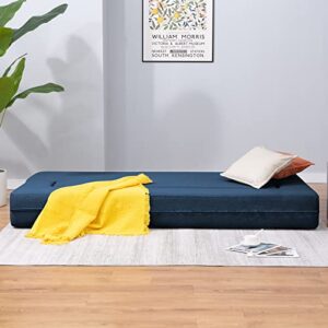 BALUS Folding Sofa Bed Queen Size, 8.6 Inch Floor Sofa Bed Couch Foldable, Memory Foam Futon Couch, Fold Out Sofa Bed Convertible Sleeper Sofa Bed for Living Room/Bedroom/Guest Room/Office