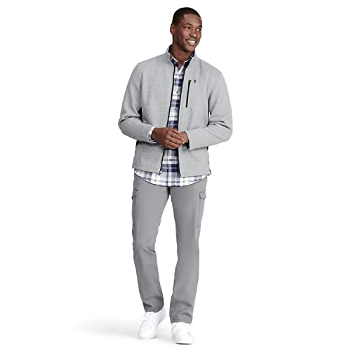 IZOD Men's Advantage Performance Full Zip Fleece Jacket, Light Grey Heather, XX-Large