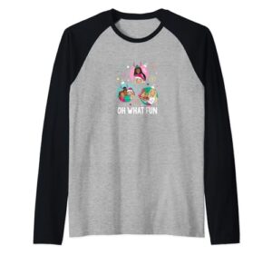 barbie - oh what fun raglan baseball tee