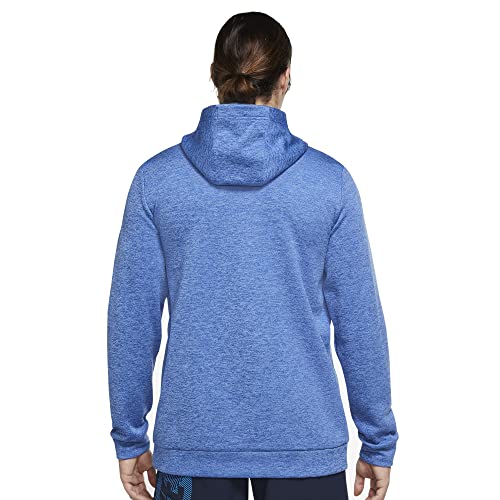 Nike Men's Therma-FIT Graphic 6MO GFX2 Dri-Fit Training Hoodie (Regular, Royal/Silver, Small)