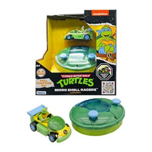 teenage mutant ninja turtles 3" micro shell racers, leonardo, ages 5+