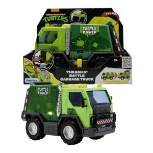 teenage mutant ninja turtles thrash n' battle garbage truck, lights and sounds, ages 3+,yellow