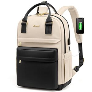 lovevook laptop backpack for women men 15.6 inch laptop bag with usb port fashion waterproof backpacks teacher nurse stylish travel bags vintage daypacks for college work