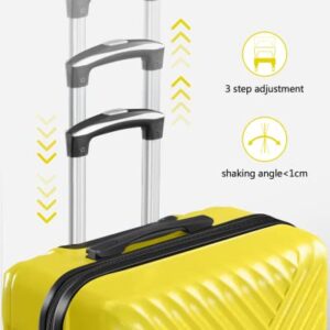 SunnyTour Luggage Sets Expandable ABS + PC Hardside Spinner Suitcase Sets 3 Piece with TSA Lock Double Wheels, Yellow