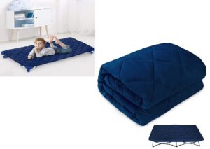 sheet for regalo my cot portable toddler bed, joovy travel cot (sheet only, bed not included), navy/standard size daycare/pre-shcool cot kids nap mat sheet 23" x 51", navy