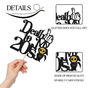 MonMon & Craft Death to My 20's Cake Topper / 30th Birthday Cake Decor / Rip Twenties / Thirty Birthday Party Decorations - Black Glitter