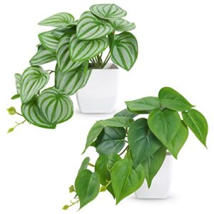 der rose 2 packs small fake plants artificial plants for home bedroom aesthetic living room bathroom farmhouse decor indoor