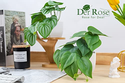 Der Rose 2 Packs Small Fake Plants Artificial Plants for Home Bedroom Aesthetic Living Room Bathroom Farmhouse Decor Indoor