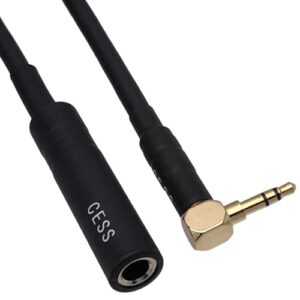 CESS-270 Elbow Connector Right Angle 3.5mm to 6.35mm 1/4 Inch TRS Adapter for Headphone & Amp, Microphone, Audio System, etc