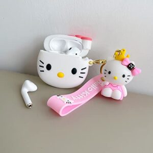 Airpod Pro Case Soft Silicone Cute Cartoon Kawaii Funny Fashion Case, Matching Cartoon Keychain,Fits Girls Teen Cover, Compatible with Airpod Pro. (PRO cat Pendant Pink)