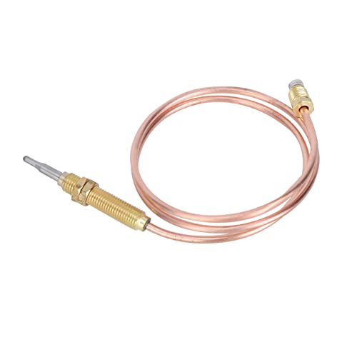 Jerliflyer Thermocouple Gas, M8 Thread Heating Gas Burner Thermocouple Probe 600mm High Speed Metal Portable Thermocouple Gas for Fireplace BBQ Grill