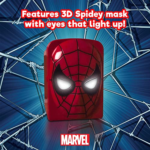 Marvel Comics Spider-Man 4-Liter Mini Fridge Thermoelectric Cooler With Light-Up Eyes | Holds 6 Cans | Small Refrigerator Drink Cooler for Soda, Beer, Skincare