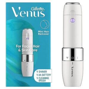 gillette venus mini facial hair remover for women face, portable electric shaver, face shaver, electric razor, face hair removal for women, dermaplaning tool, face razors for women, trimmer for women