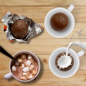 Sports Hot Chocolate Melting Balls, Soccer, Basketball, and Football, 6 Pieces Total