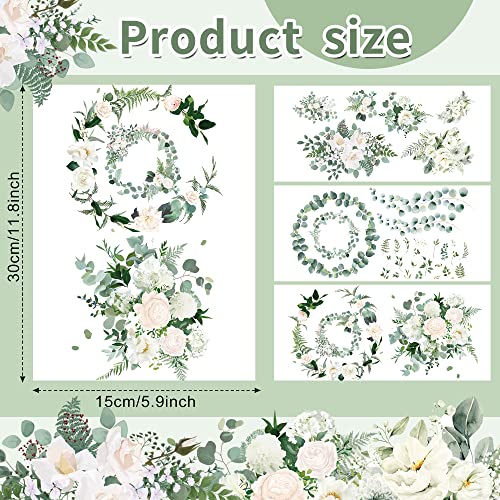 Rub on Transfers for Furniture and Crafts, 3 Design Sheets 11.8" x 5.9" Furniture Decals Transfers, Eucalyptus Decals Rub on Transfers for Furniture (Eucalyptus Style)