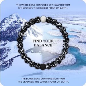 Lokai Silicone Beaded Bracelet for Women & Men, Black Splatter - Medium, 6.5 Inch Circumference - Silicone Jewelry Fashion Bracelet Slides On for Comfortable Fit