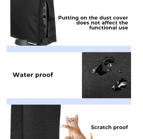 Console Cover for PS5 Console Protection Dust Cover PS5 Dustproof Anti-Scratch Anti-Fall Waterproof Protector Case for Sony Playstation 5 dust Protection Sleeve with dust Plug (Grey)