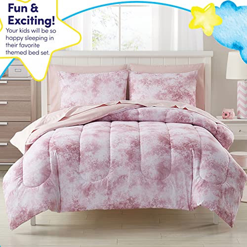 Kids Bedding Set Bed in a Bag for Boys and Girls Toddlers Printed Sheet Set and Comforter , Twin, Waterbury Marble