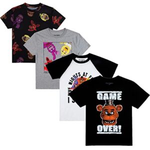 five nights at freddy's game over crew neck short sleeve 4pk boy's tees multicolored